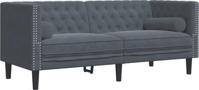 2dílná sedačka Chesterfield s podhlavníky tmavě šedá samet 3209292