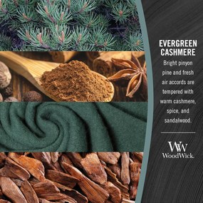 WoodWick – svíčka Evergreen Cashmere (Jehličí a kašmír) Velikost: malá 85 g