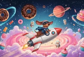 TREFL Puzzle Jezevčík na raketě / 100 dílků / 41 x 27,5 cm