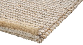 Vlněný koberec 140 x 150 cm béžový BANOO Beliani