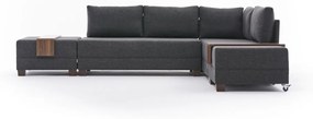 Designová rohová sedačka Ramesha 280 cm antracitová - pravá