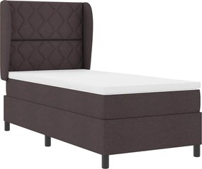 Postel s boxspringem s čelo Tmavě hnědá 90 x 190 cm textil 3340602