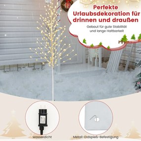 Costway Dekorační LED bříza 155 cm s teplým bílým světlem