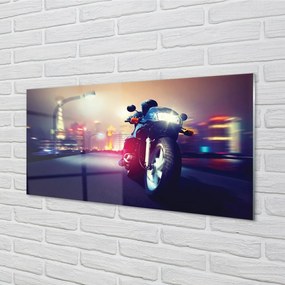 Obraz na skle Motocykl sky city 120x60 cm