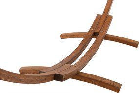 Houpací síť Miramar 400 x 120 x 107 cm - dřevěný rám - Krémová