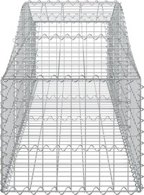 Klenuté gabionové koše 14 ks 200x50x40/60 cm pozinkované železo 3145589