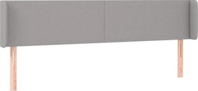 Čelo postele typu ušák světle šedé 163x16x78/88 cm textil 3118494