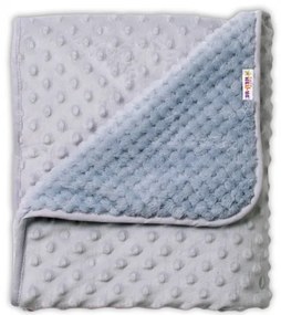 Baby Nellys Dětská luxusní oboustranná deka s minky 80x90 cm, šedá