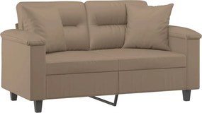 2místná pohovka s polštáři cappuccino 120 cm umělá kůže 3200987