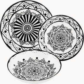Sada porcelánového nádobí Boheme Noir, pro 6 osob, 18 dílů