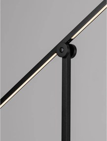 Matně černá kovová LED stojací lampa s ohybatelnou konstrukcí/stmívatelná (výška 144 cm) Tenso – Nova Luce