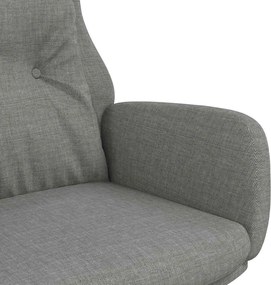 Relaxační křeslo světle šedé textil 341290