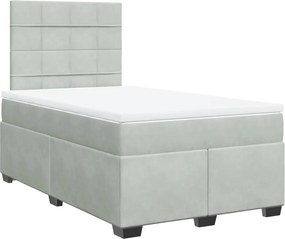 Box spring postel s matrací světle šedá 120x190 cm samet 3290858