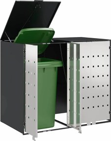 Úložný box na 3 popelnice Nerezová ocel Antracit 3394778