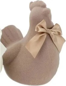 Šedá gigantická velikonoční slepice s mašlí Chicken Easter Flock XL - 38*29*42 cm