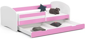 Dětská postel SMILE 180x90 bílá/růžová