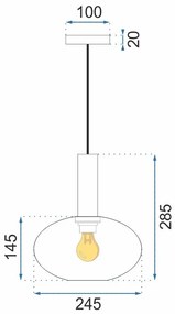 Toolight - skleněná stropní svítilna Amber APP465-1CP, zelená, OSW-00595