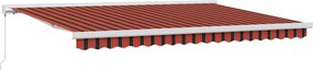 Stahovací markýza Červená a černá 450 × 300 cm Plátno a hliník 3330887