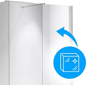 BPS-koupelny 2-dílná sprchová zástěna Walk-in HYD-SH07-D-CR 90x80, chrom/transparent - bez vaničky