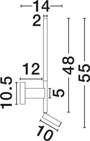 Matně bílé hliníkové LED nástěnné svítidlo s ohybatelnou konstrukcí Handy – Nova Luce