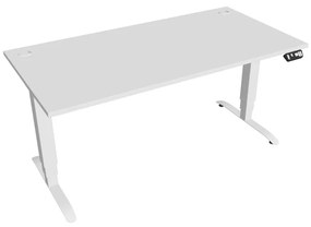 Elektr. nastavitelný stůl 160x80 s pamětí - HOBIS MOTION MS 3M 1600 Dekor stolové desky: bílá, Barva kovové podnože: bílá