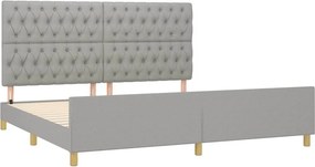 Rám postele s čelem světle šedý 200x200 cm textil 3125324