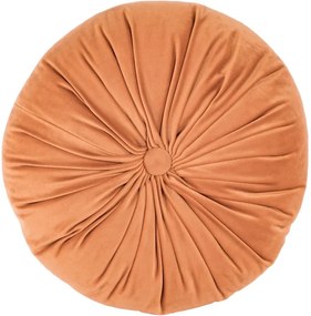 Oranžový sametový dekorativní polštář Tiseco Home Studio Velvet, ø 38 cm