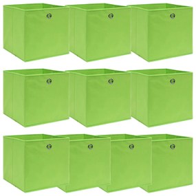 Úložné boxy 10 ks zelené 32 x 32 x 32 cm textil - Default Title