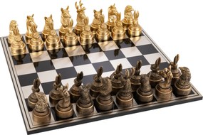 Luxusní šachová sada Chess Animals Gold & Bronze – 60*15*60 cm