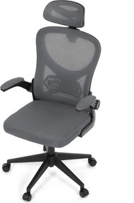 Ergonomická kancelářská židle ALEXANDRE - šedá síťovina