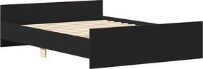 Rám postele s hlavovým a nožním čelem černý 150 x 200 cm 3203755