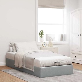 Osmanský rám postele bez matrací světle šedá 80x200cm textil 3310833