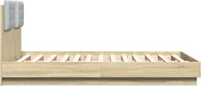 Rám postele s čelem dub sonoma 120 x 190 cm kompozitní dřevo 3209963