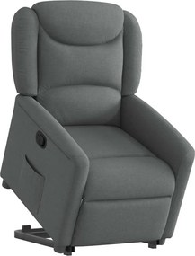 Zvedací polohovací křeslo tmavě šedé textil 3303195