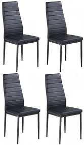 Halmar Jídelní židle K70, v setu 4 ks - černá