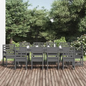 vidaXL 11dílný zahradní jídelní set masivní dřevo douglasky [3154721] Barva: Černá borovice