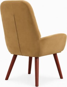 relaxační křeslo, odpočinkové, dřevo/kov/textil, 96x69x78 cm, nohy tmavé/hnědá, Dekorino KR20260053