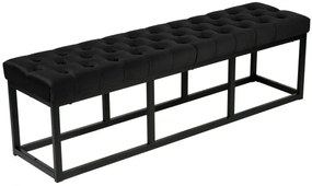 Lavice Polson - samet, černá 150 cm - Černá