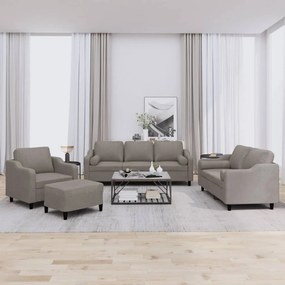 4dílná sedací souprava s polštáři taupe textil 3201801