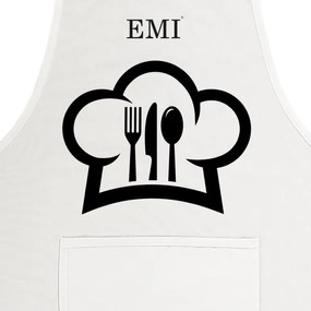 Kuchyňská zástěra Chef EMI, Bílá