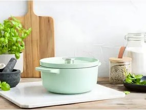 KITCHENAID Litinový kastrol s poklicí světle zelená 22 cm / 3,3 l / li