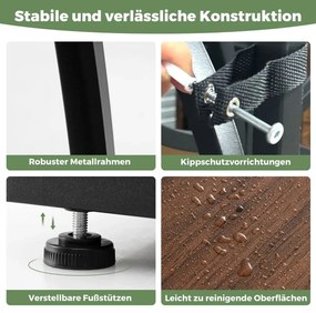 Costway Stojan na květiny kovový, hnědo-černý, 156 x 30 x 60 cm JV12555CF-1