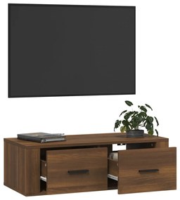 Závěsná TV skříňka hnědý dub 80 x 36 x 25 cm kompozitní dřevo - Default Title