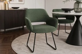 Designová jídelní židle Derrick zelený manšestr