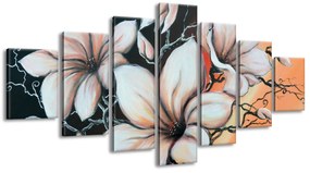 Gario Ručně malovaný obraz Magnolie při západu - 7 dílný Rozměry: 210 x 100 cm