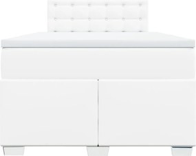 Box spring postel s matrací bílá 120x200 cm umělá kůže 3286117