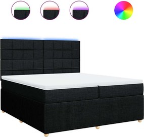 Box spring postel s matrací černá 200x200 cm textil 3294465
