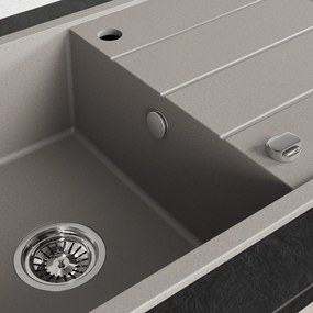 Laveo Wolin, 1-komorový granitový dřez 780x480x185 mm, béžová, LAV-SPW_411T