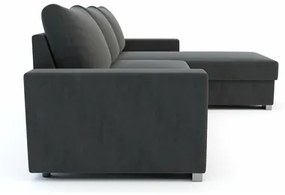 Grafitová rohová sedací souprava rozkládací GIANI