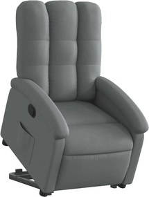 Zvedací polohovací křeslo tmavě šedé textil 3204093